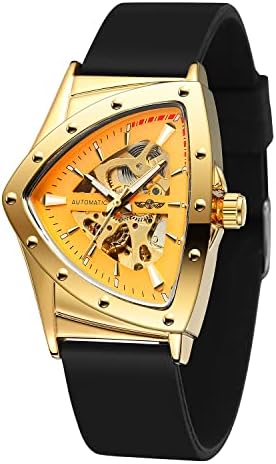 FORSINING Men Waterproof Skeleton Triangular Mechanical Wrist Watch ...