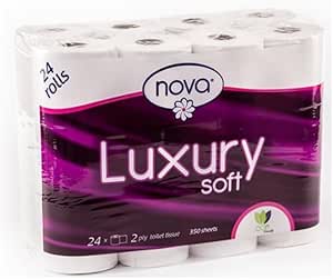 Nova - Luxury Soft Toilet Paper 2 ply - 24 Rolls (350 sheets) : Amazon ...