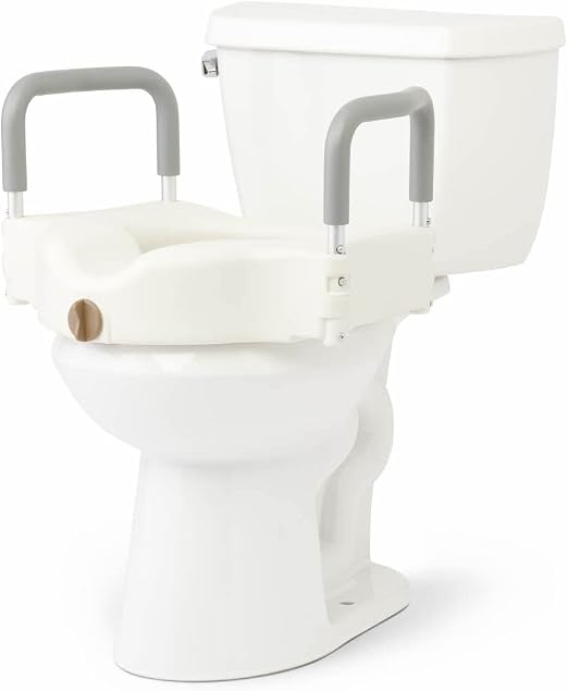 Amazon.com: Medline Bariatric Raised Toilet Seat, Locking with Arm ...