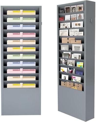 Amazon.com : Office File Folder Wall Rack for Wall Mount with 11-Tiered ...