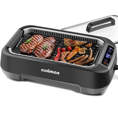 CUSIMAX Smokeless Indoor Grill, 1500W Electric Grill Korean BBQ Grill ...