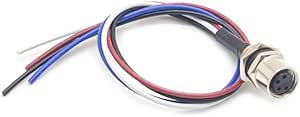 Amazon.com: M8 Bulkhead Connector 4 Pin Female Receptacle Straight ...