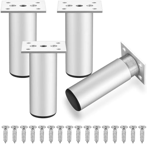 4 Pz Piedini per Mobili, 15 cm Gambe per in Metallo Alluminio, Gambe ...