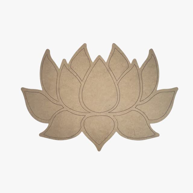 Whittlewud Pack of 10 Wooden Lotus Cutouts, Engraved DIY Paintable Art ...