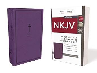 NKJV, Reference Bible, Personal Size Giant Print, Leathersoft, Purple, Red Letter, Comfort Print ...