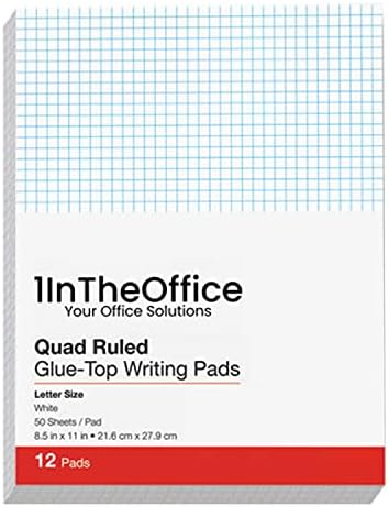 Amazon.com : 1InTheOffice Graph Paper Pads, Quadrille Ruled Writing Pad ...