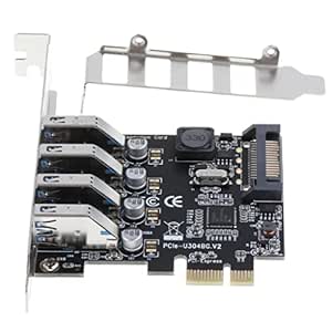 4 Port PCI-E to USB 3.0 HUB PCI Express Expansion Card Adapter : Amazon ...