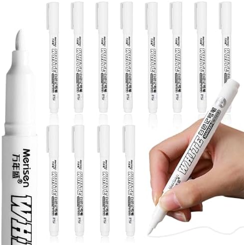 SUWIWKKOA 12-Pack White Paint Pens, White Marker Pen, Waterproof ...