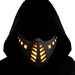 Amazon.com : Airsoft Tactical Protection Half Mask Cyberpunk LED Half ...