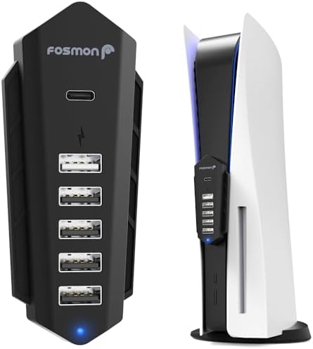 Amazon.com: 5 Port USB Hub for PS5, Megadream High-Speed Expansion Hub ...