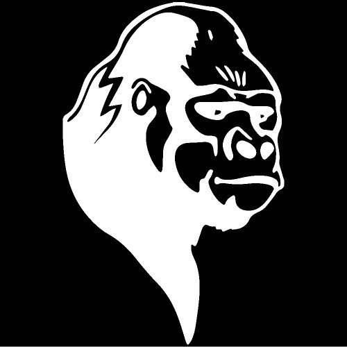 Amazon.com: BD USA Silverback Gorilla Decal Sticker (White), Decal ...