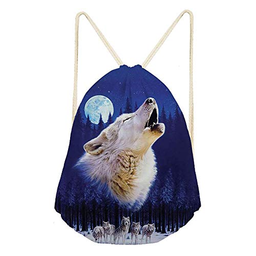 Reviews for Cool Wolf Drawstring Bag, Gym Sack Bag Sackpack Sports ...