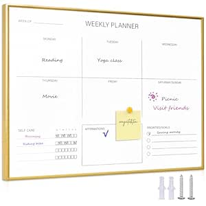 Marribol White Board Weekly Calendar Dry Erase for Wall,12"x16",Wall ...