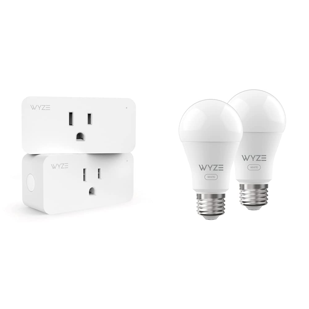 Wyze Plug Two-Pack and Wyze Bulb White Two-Pack Smart Home Bundle ...