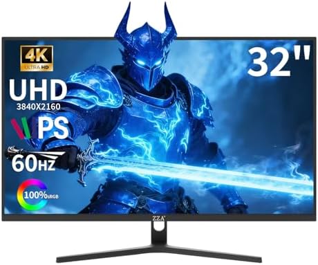 ZZA 32" Monitor | 4K UHD 3840x2160, IPS Panel, 60Hz, Adaptive Sync, 100 ...