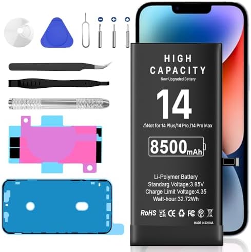 Amazon.com: EDIPEKA Battery for iPhone 14, 8500mAh (2025 New Upgrade ...