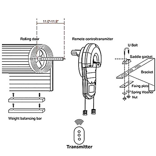 Roll Up Door Opener with Remote Control, 50 Decibel Automatic Rolling ...
