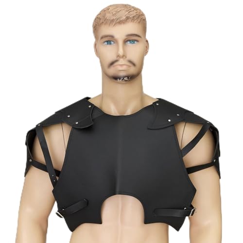 YiZYiF Mens Steampunk PU Leather Chest Armor Body Armor - Want It All