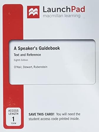 Buy Launchpad for a Speaker's Guidebook 1-term Access: Text and ...