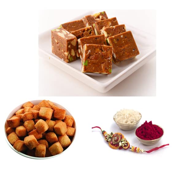 Sweet Touch Raksha Bandhan Special Anjeer Bite+ Shakkar Para Box with ...