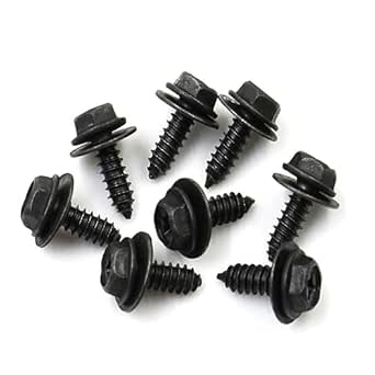 Amazon.com: 8pcs 6.5 x 24mm Stainless Steel Black Head Screw for Car ...