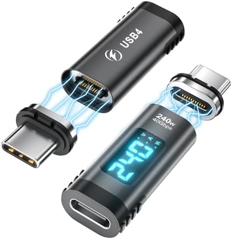 Amazon.com: 240W Digital Display USB C Magnetic Adapter 2Pack, 24Pin ...