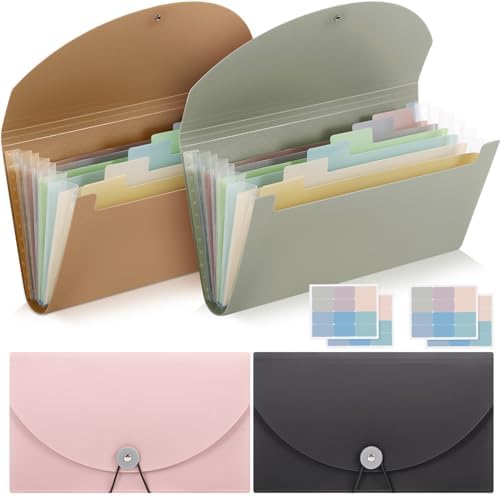 Amazon.com : Geyoga 4 Pack 7 Pockets Expanding File Folder and Cover ...