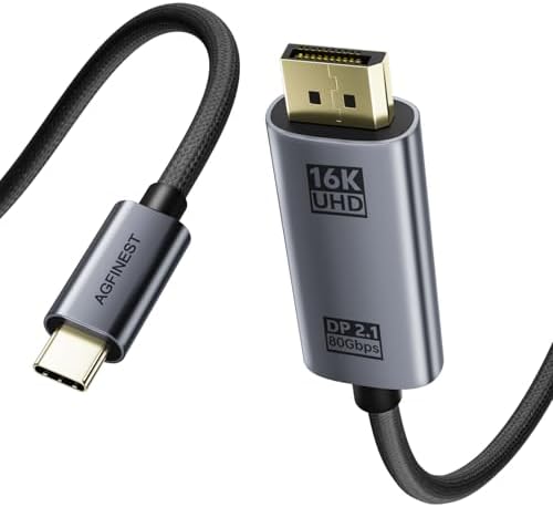 Amazon.com: AGFINEST Bidirectional DisplayPort 2.1 to USB C Cable 6.6FT ...