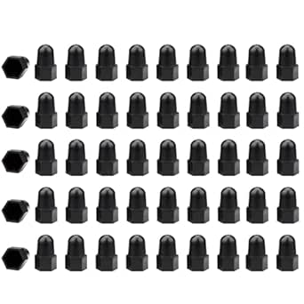 Leliafleury Hex Nut Cover 50Pcs Plastic Higher Dome Bolt Nut Protection ...