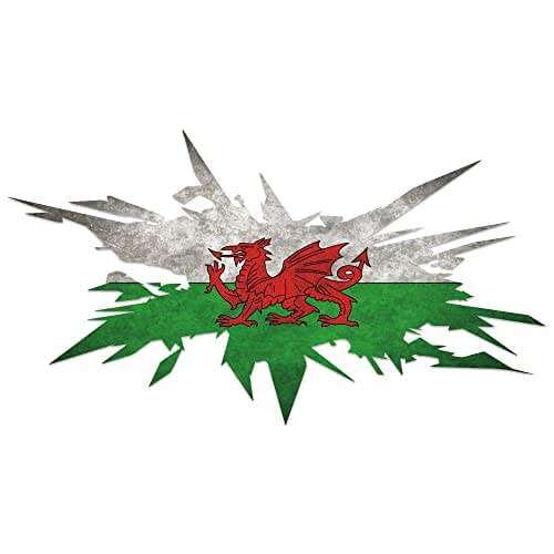 Wales Welsh Rustic Flag Splatter Car Window Bumper Laptop Vinyl Decal ...