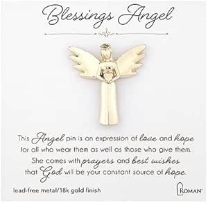 Amazon.com: Roman Blessings Angel Pin Gift Box, 1.5-inch Height, Silver ...