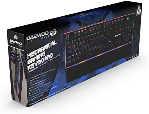 Daewoo Mechanical Gaming Keyboard, RGB LED Light Up UK Qwerty 104 Key ...
