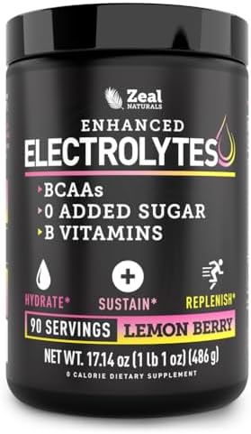 Zeal Naturals Electrolyte Powder Recovery Drink (90 Servings | Lemon ...