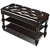 Amazon.com: Storage Bench Vintage Solid Wood Shoe Bench 3 Tier Wooden ...