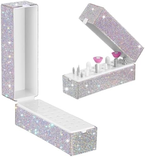 Amazon.com: Noverlife Nail Drill Grinding Bit Holder Box, 25 Holes ...