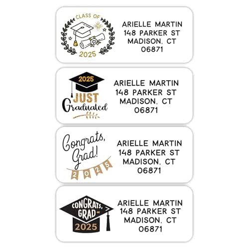 Amazon.com: Class of 2025 Graduation Address Labels - Personalized ...