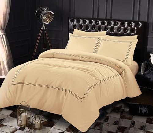 Tamor® Embroided Baratta Stitch Duvet Cover Set with Matching ...