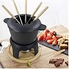 Amazon.com: Traditional Fondue Set Matte black enameled cast iron ...