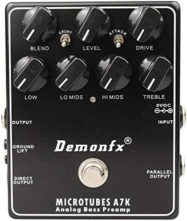 DEMON fx MICROTUBES A7K Bass PREAMP Negro Moderno o Agresivo Efecto de ...
