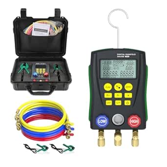 R134a Digital Manifold Gauge Set HVAC with Built-in 93 Refrigerants ...