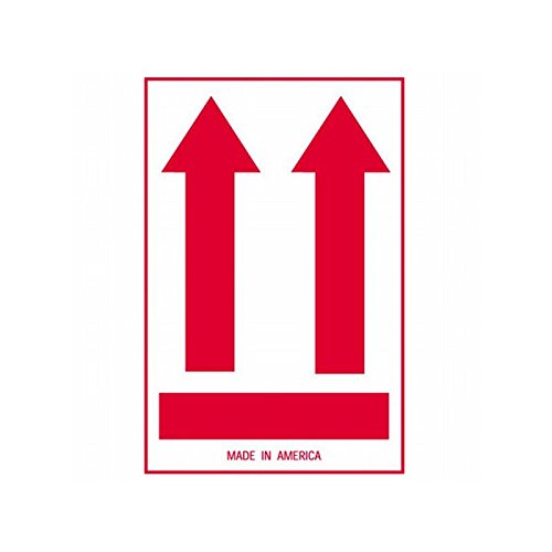 Amazon.com: Box Packaging Two Red Up Arrows Over Red Bar Labels, 4" x 6 ...