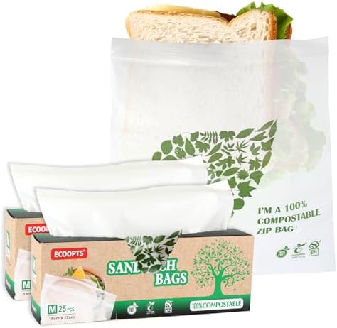 100% Compostable Large Zip Bag | Eco-friendly Food Storage | Freezer ...