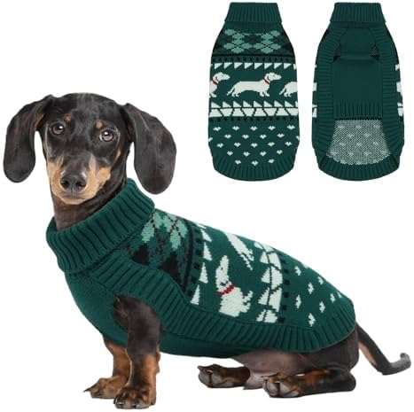 Amazon.com : Lelepet Dachshund Sweater, Turtleneck Dog Sweaters for ...