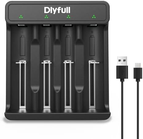 Amazon.com: 18650 Battery Charger, Dlypow 2 Bays Battery Charger with ...