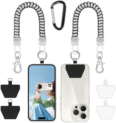 Amazon.com: SHANSHUI Phone Lanyard Tether, Anti Theft Spring Phone ...