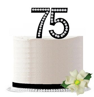 Amazon.com: Number 75 Rhinestone Bling 75th Birthday / Anniversary ...