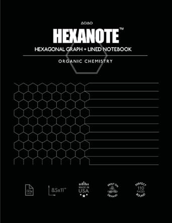 HEXANOTE - Hexagonal Graph + Lined Notebook: Organic Chemistry Notebook ...