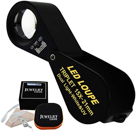 30x 21mm LED Loupe Jeweler Magnifier Magnification Dual 6 LED Lights ...