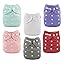 ALVABABY Baby Cloth Diaper 6 Packs with 12 Inserts Cloth Diaper Covers ...