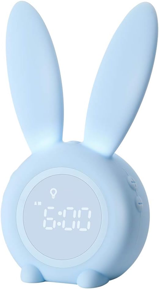 Amazon.com: KKUYI Kids Alarm Clock with Night Light, Cute Bunny Toddler ...